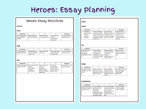 Heroes Robert Cormier Essay Structures | Teaching Resources