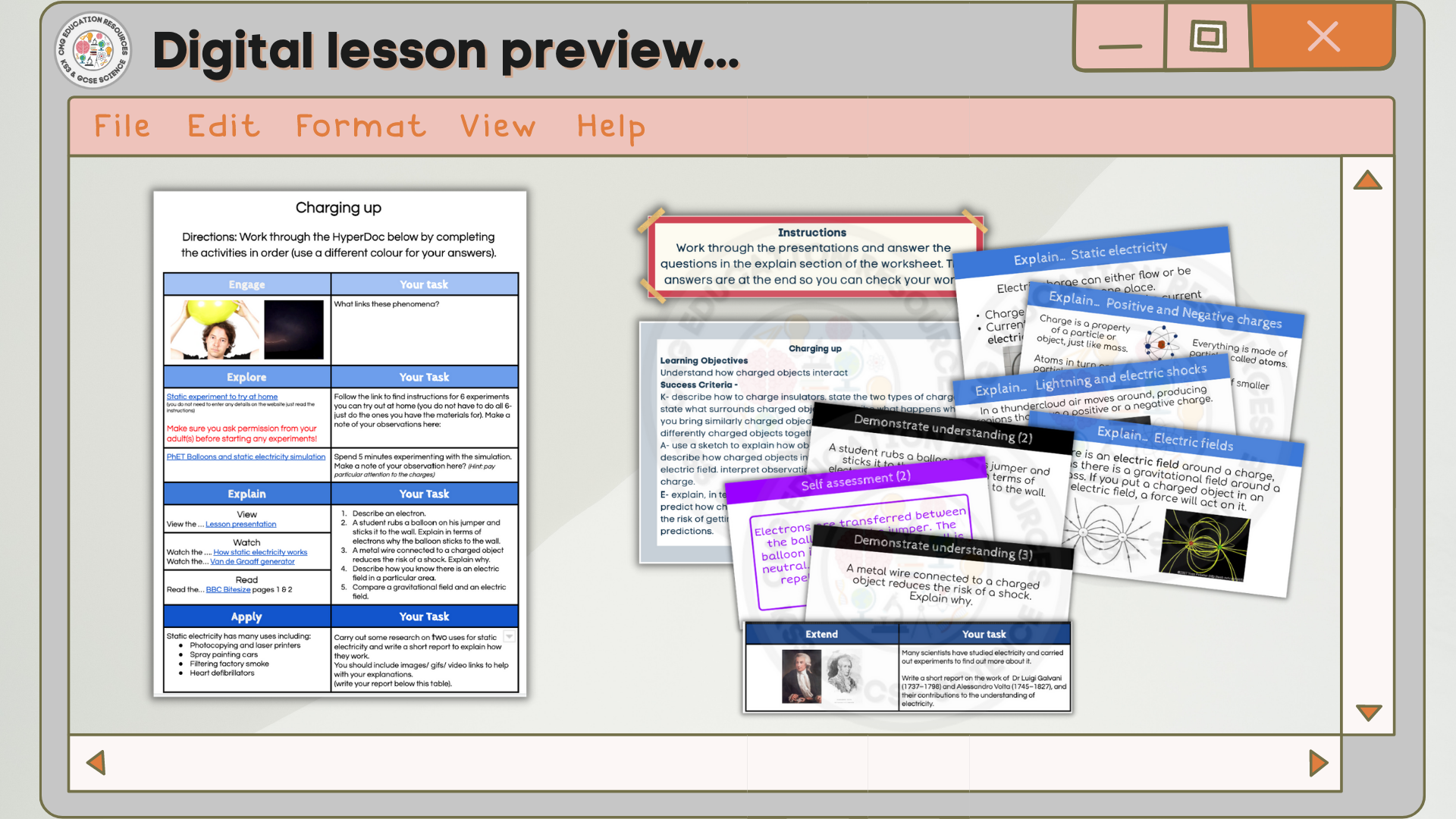 Charging up (static electricity) Distance learning | Teaching Resources