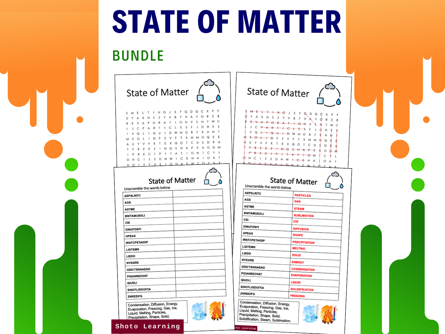 Whole-school states of matter resources