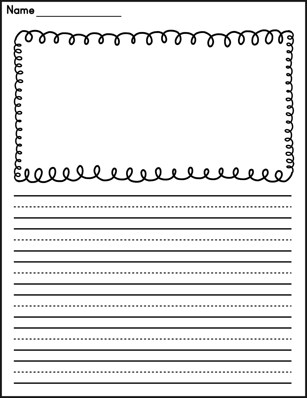 Primary Lined Writing Paper with Decorative Picture Boxes - 10 Creative ...