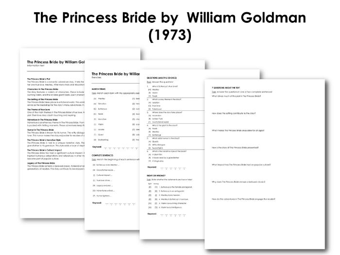 The Princess Bride by William Goldman (1973) | Teaching Resources