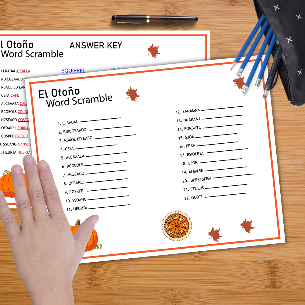 Word Puzzles In Spanish Oto o Scramble Word WordSearch Teaching 