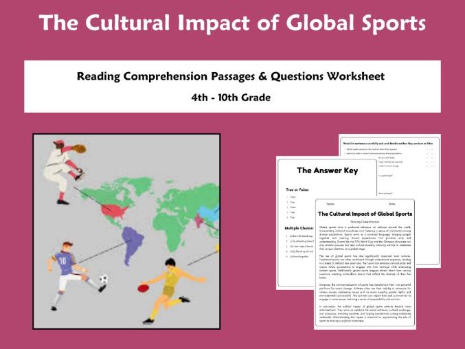 The Cultural Impact of Global Sports: Reading Comprehension Passages ...