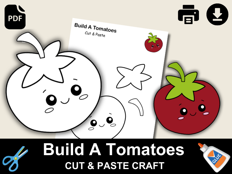 Tomato Craft for Kids | Preschool Fruit Activity | Cut & Glue ...