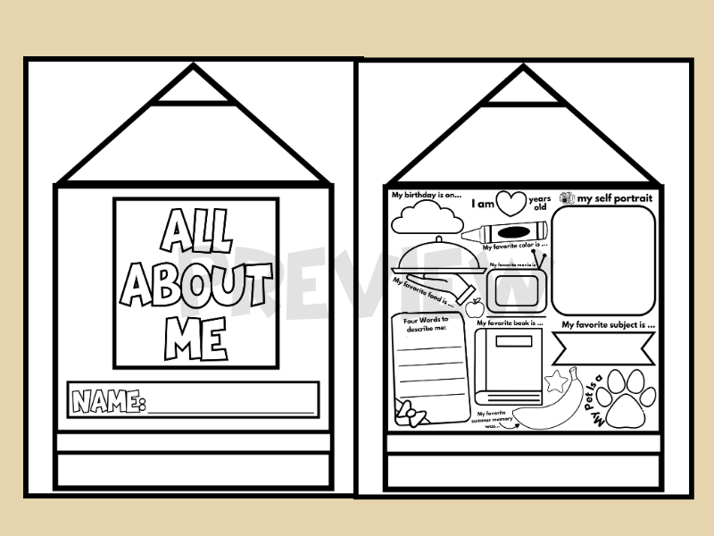 All About Me Worksheet Pencil Craft Get to Know You Back to School ...