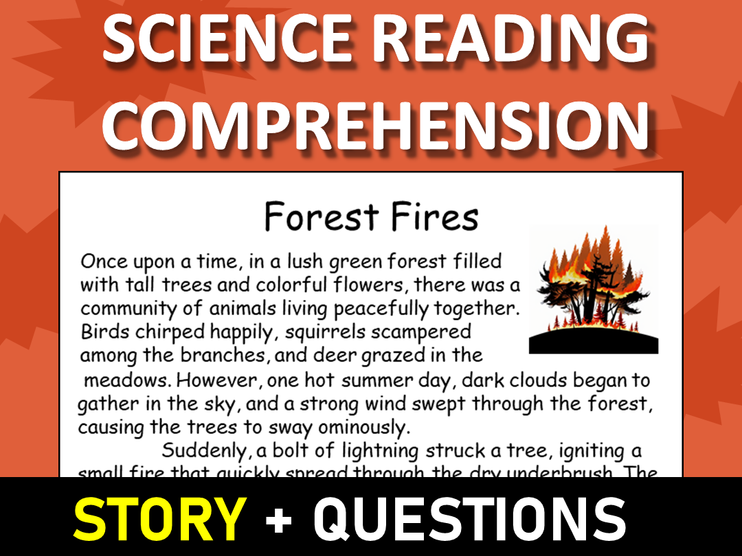 Forest Fires Reading Science Story Comprehension Questions Worksheet ...