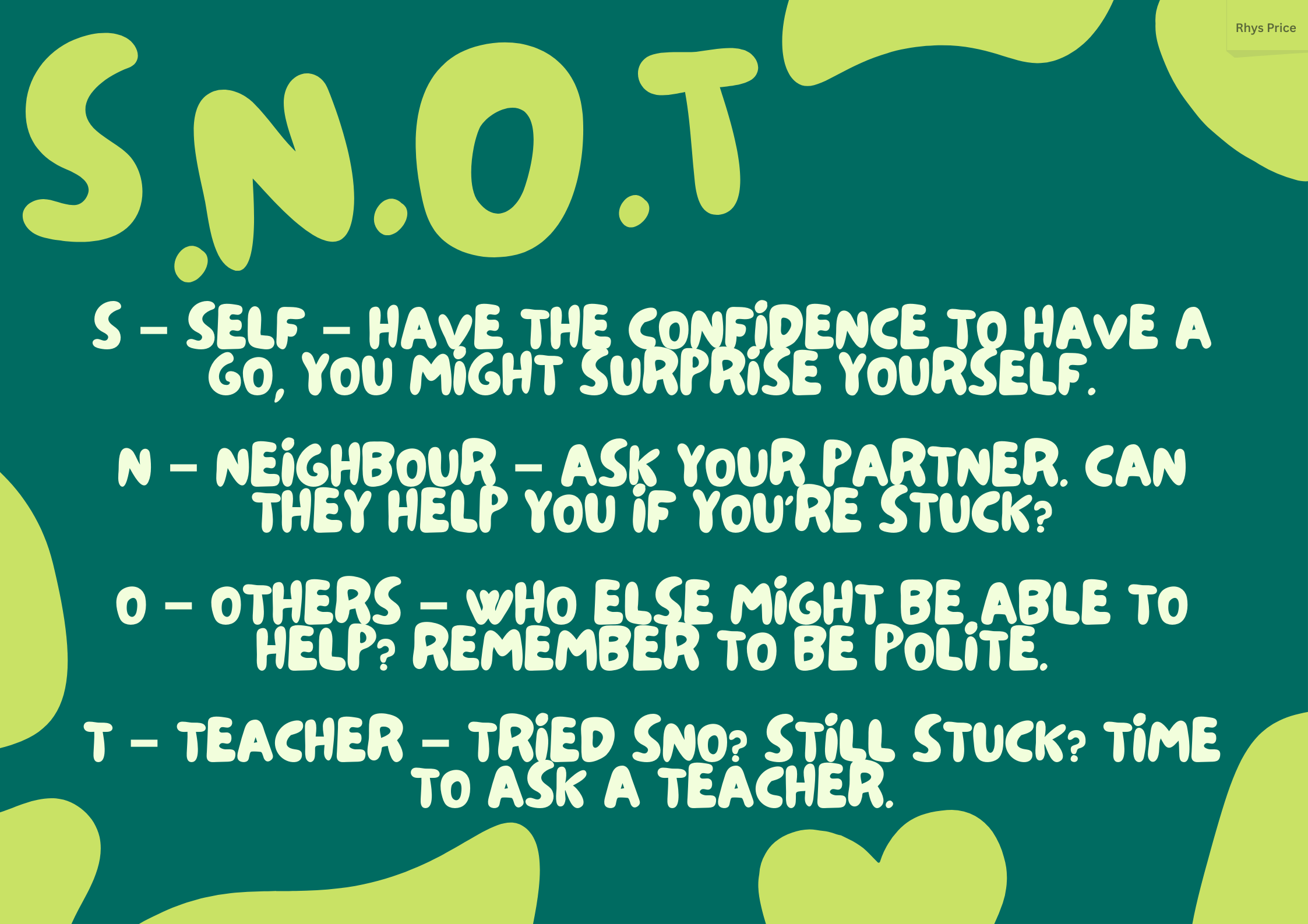 S.N.O.T Poster | Teaching Resources
