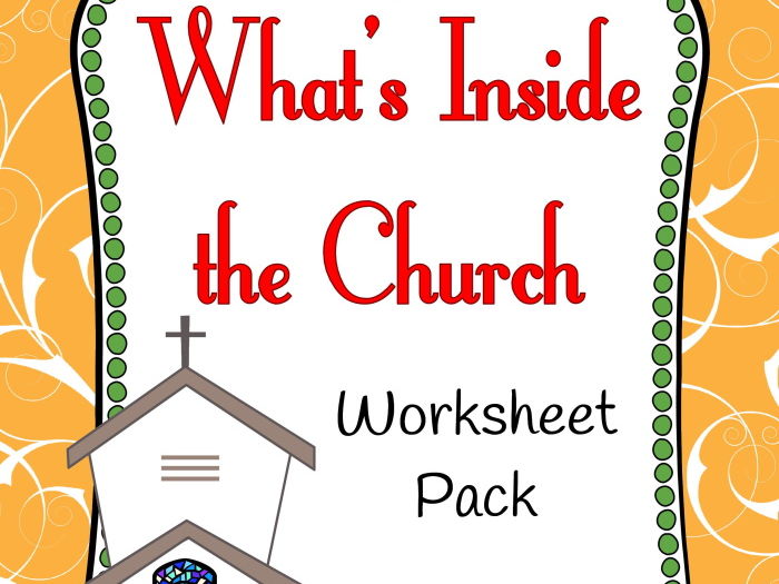 What s Inside The Church Worksheet Pack 1 Teaching Resources