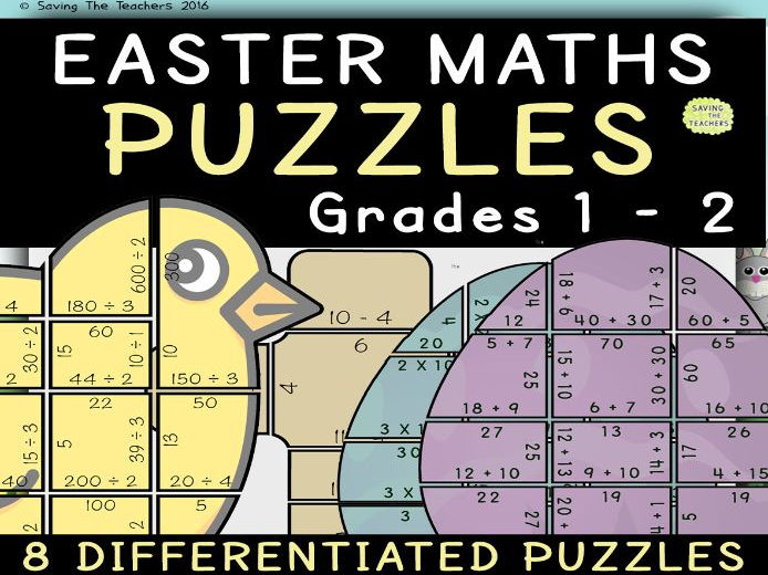 Easter Maths Puzzles Grades 1 And 2 Teaching Resources