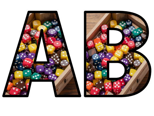Many Dice Numbers Math Games Lettering Set Display Title Letters ...