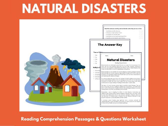 Natural Disasters: Reading Comprehension Passages & Questions ...