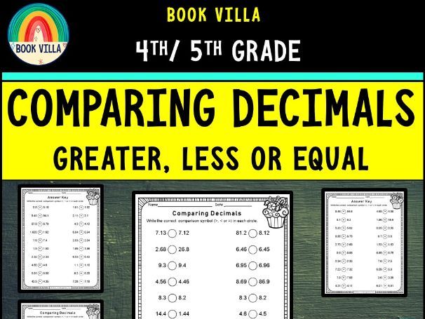 Comparing Decimals Worksheets | Decimal Place Value and Comparison ...