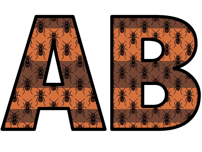 Ants Insects Science Lettering Set Display Title Letters Numbers Signs ...
