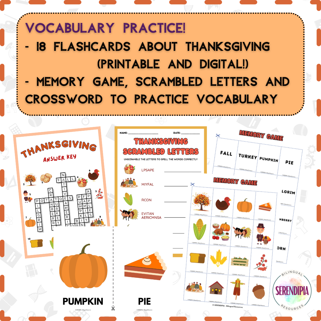 Thanksgiving Printable Activities for Kids & ESL | Thanksgiving ...