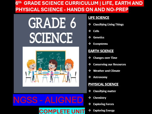 Grade 6 Science Curriculum | Life, Earth, Physical Science - No-prep ...