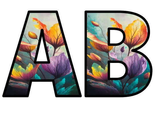 Beautiful Growing Plants Flowers Lettering Set Display Title Letters ...