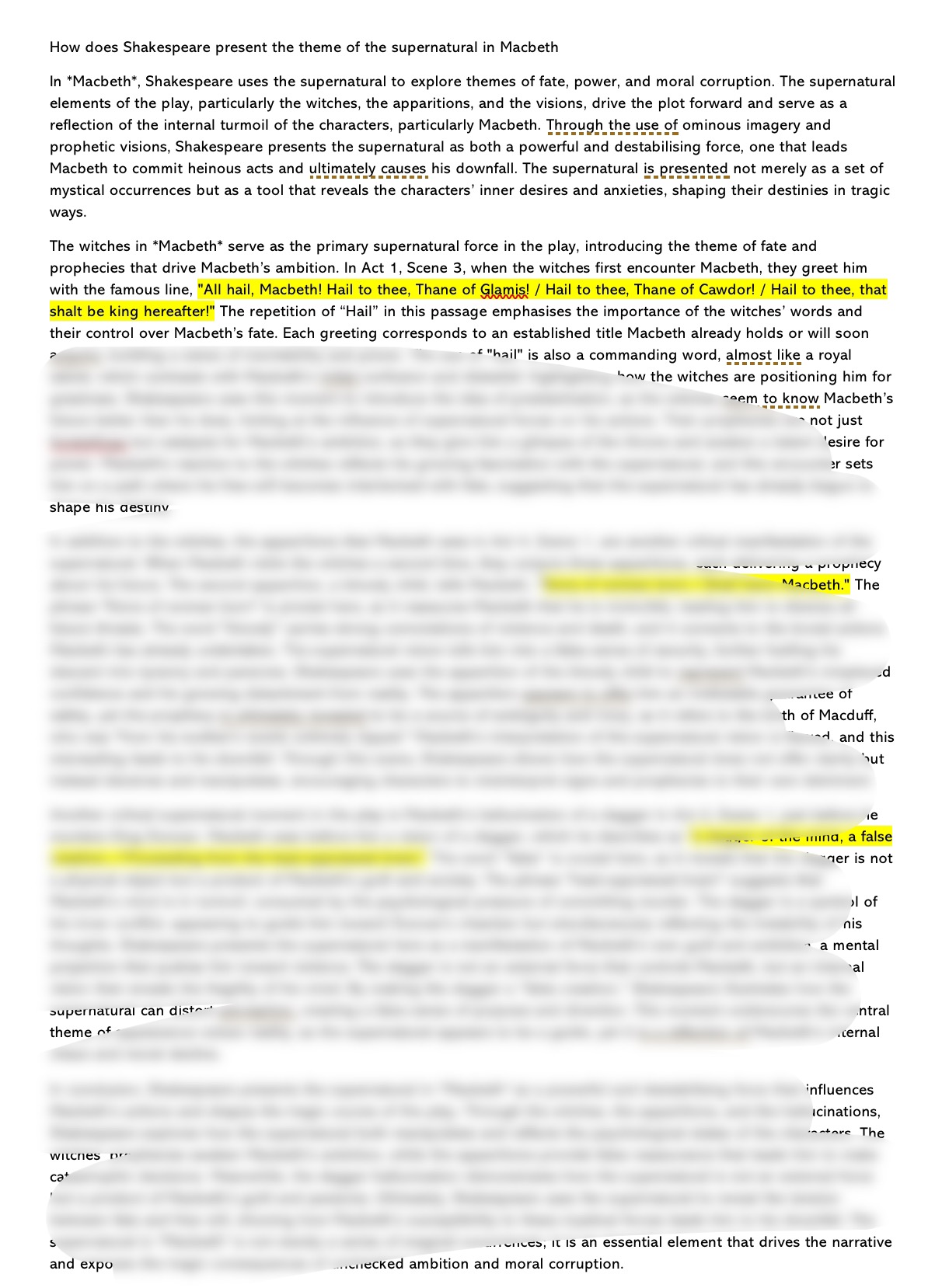 *GRADE 9 ESSAY* explore how Shakespeare presents the theme of the ...