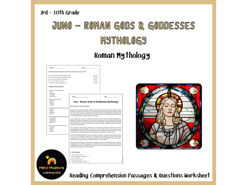 Juno - Roman Gods & Goddesses Mythology Reading Comprehension Passages ...