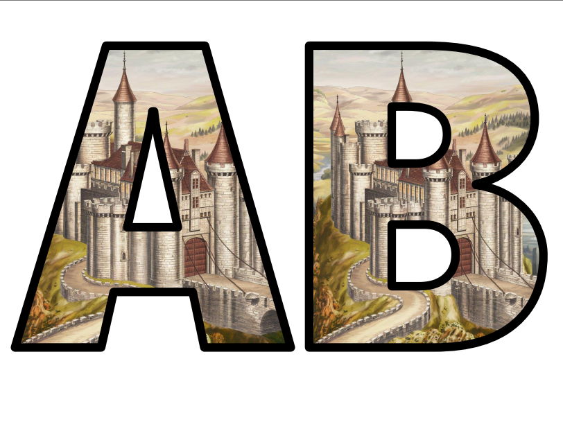 Castle Drawbridge History Time Lettering Set Display Title Letters ...