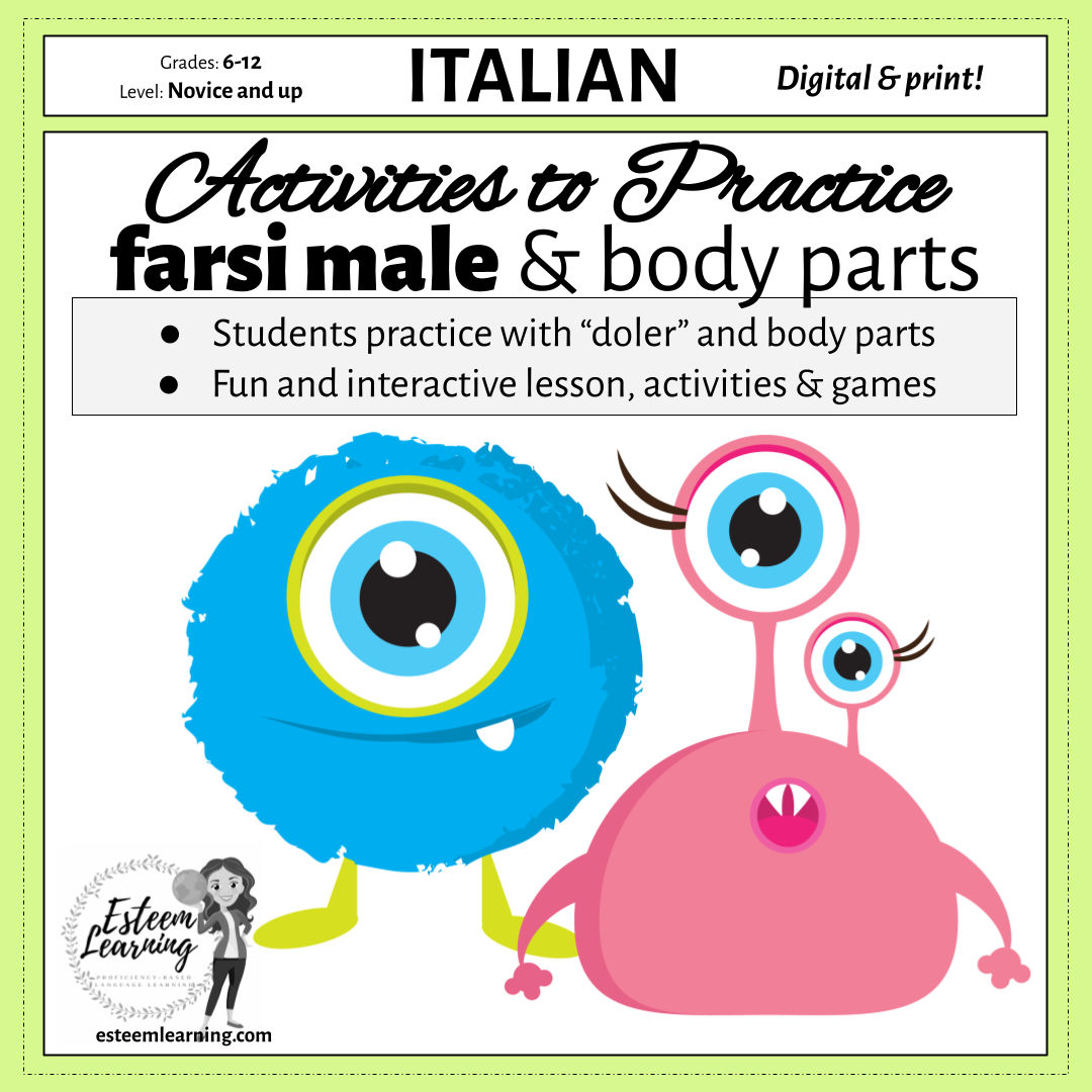 Body Parts and Pain - farsi male - Notes, Games & Activities for ...