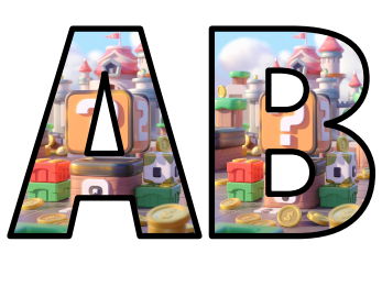 Mario Movie Luigi Land Blocks Coins Nintendo Lettering Set Display ...