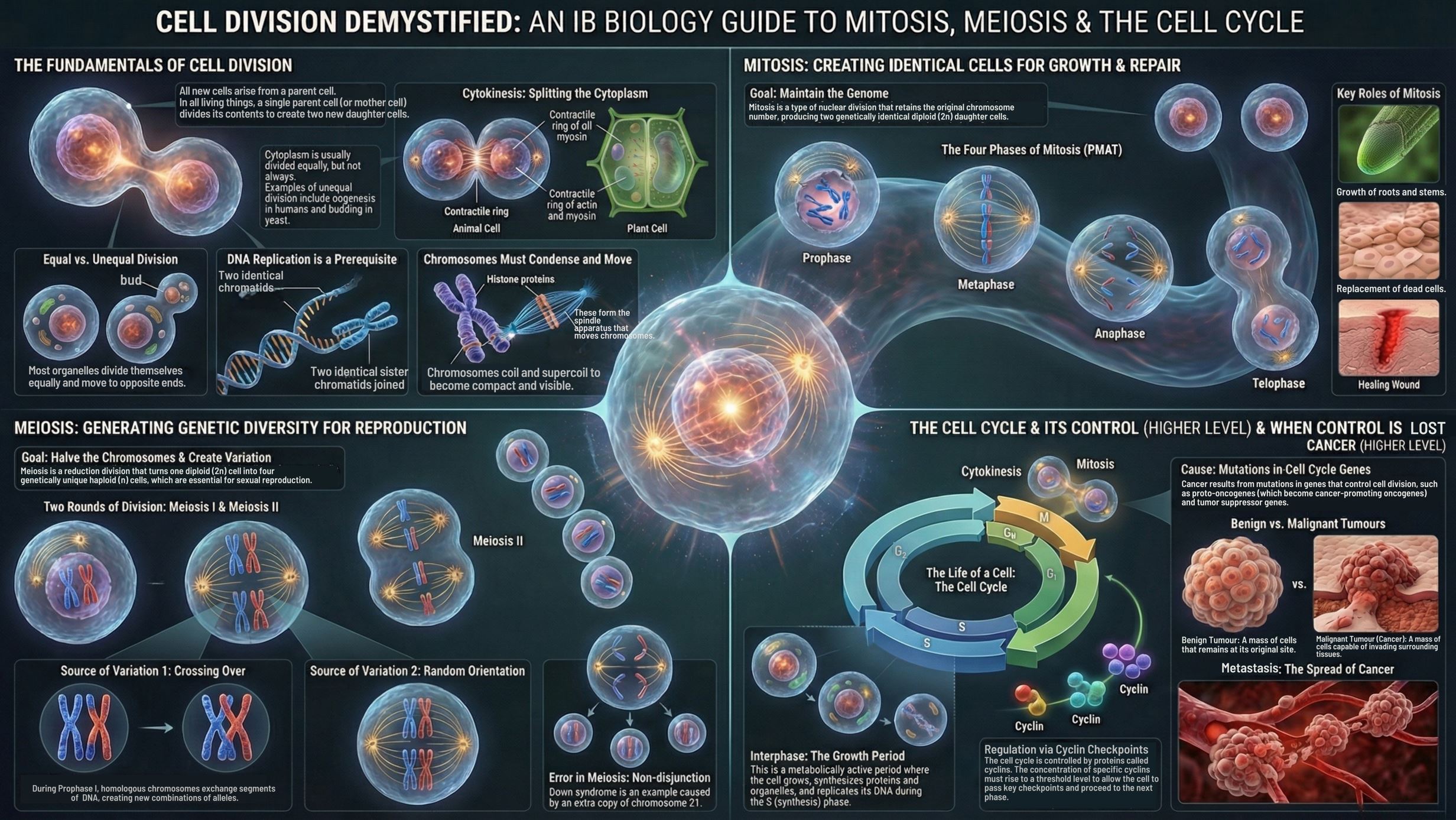 IB DP Biology Digital Infographic Poster: D2.1 Cell Division (2026 ...