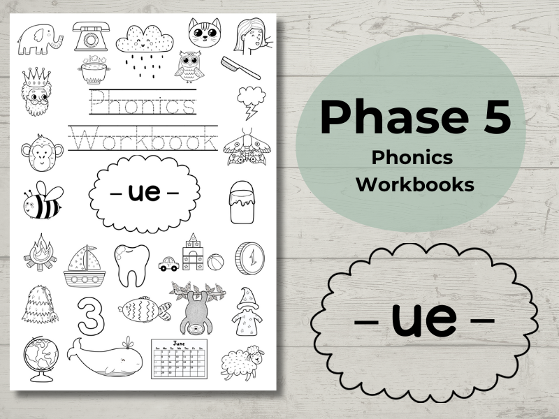 Phase 5 Phonics Workbook ue sound | Teaching Resources