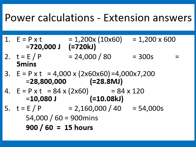 P1.9 Energy and Power (9-1 GCSE) | Teaching Resources