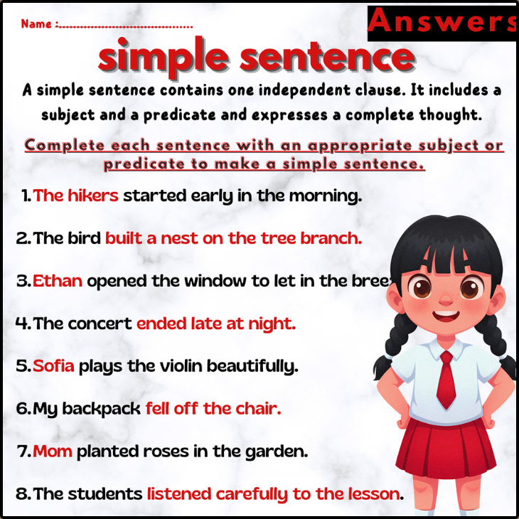 Simple Sentences Worksheets | Build Sentence Structure Skills ...