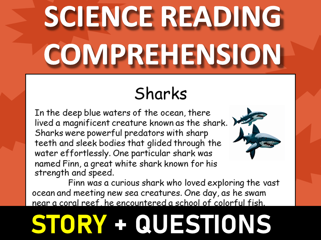 Sharks Reading Science Story Comprehension Questions Worksheet ...