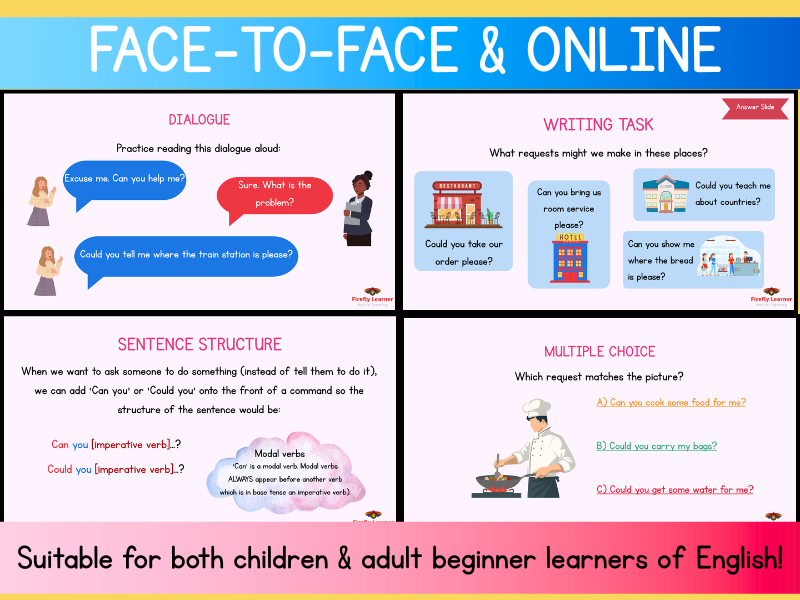 Making Polite Requests (Can/ Could you...?) - ESL English Lesson (3:8 ...