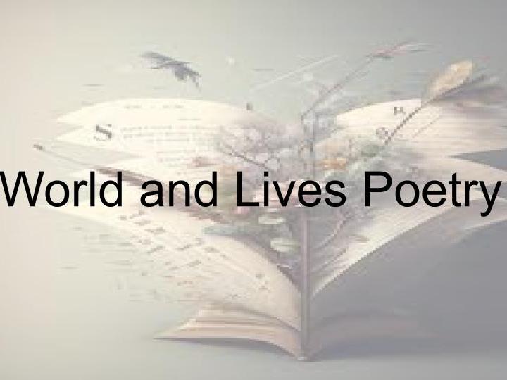 World and Lives Poetry Unit of work with questions | Teaching Resources
