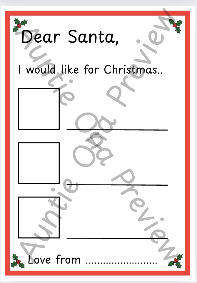EYFS Christmas Letter to Santa Writing Activity | Envelope Template ...