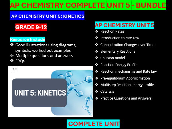 AP Chemistry Unit 5: Kinetics Complete Unit - BUNDLE | Teaching Resources