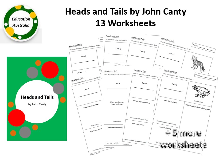 Heads and Tails by John Canty - 13 Worksheets - Animal Worksheets ...