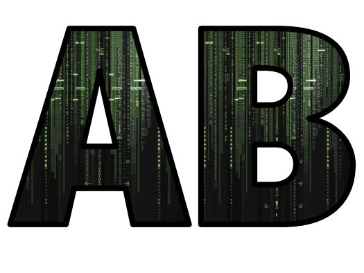 Matrix Green Code Lettering Set Display Title Letters Numbers Signs ...