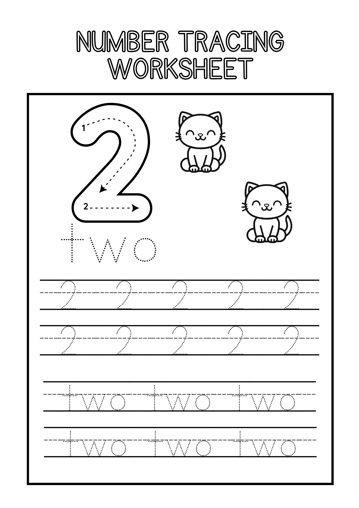 Number Tracing 1–10 & Words | EYFS Worksheets | Teaching Resources