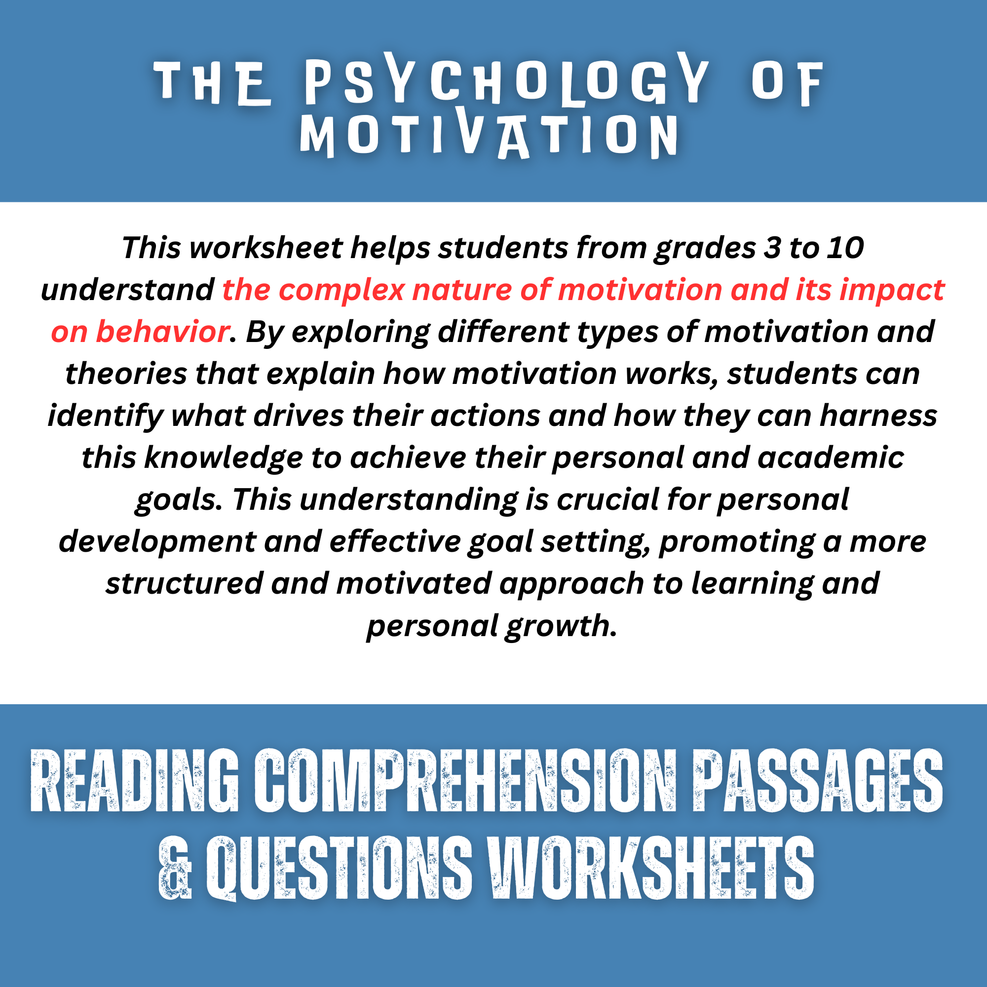 The Psychology of Motivation -Psychology and Human Behavior Reading ...