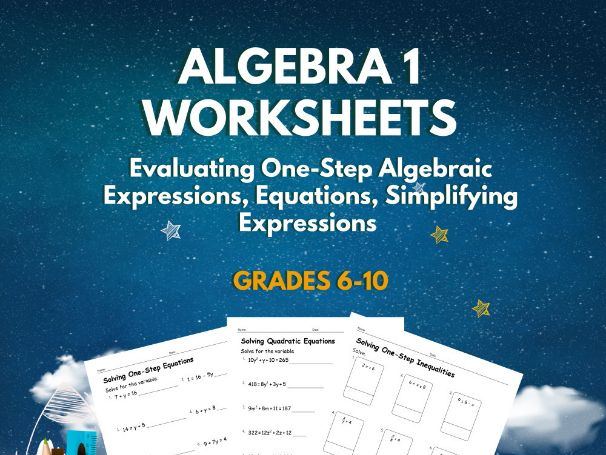 Algebra 1 Practice Problems Grades 6 10 Teaching Resources