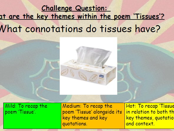 'Tissues' Differentiated Poetry Revision Lesson | Teaching Resources