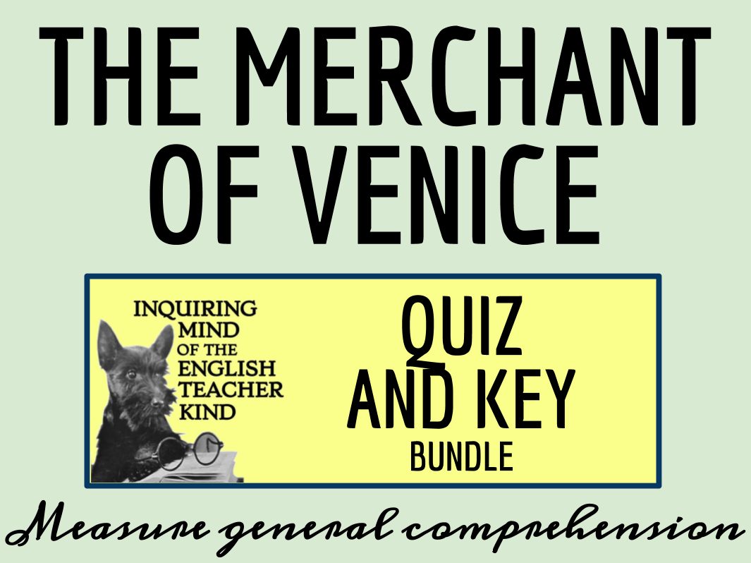 Shakespeare's Merchant of Venice Reading Comprehension Quiz Bundle ...