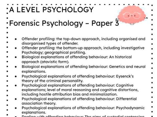 Forensic Psychology Workbook / Booklet | Teaching Resources