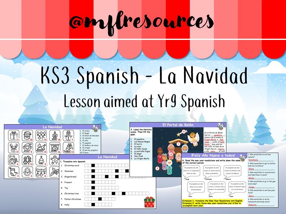 KS3 Spanish Christmas Lesson Teaching Resources