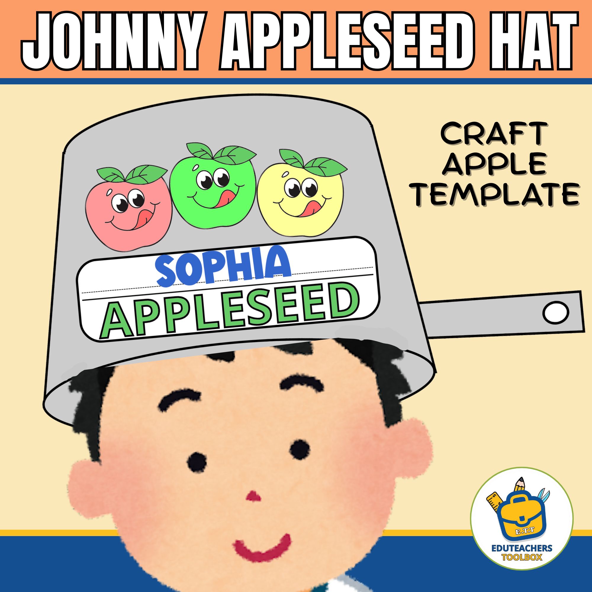 Editable Johnny Appleseed Hat Craft |Apple Week&Fall Activity for ...