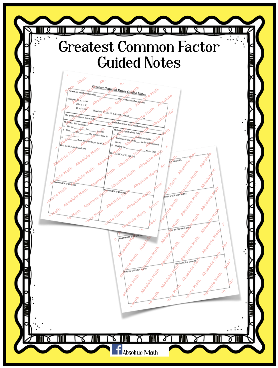 Greatest Common Factor Guided Notes | Teaching Resources