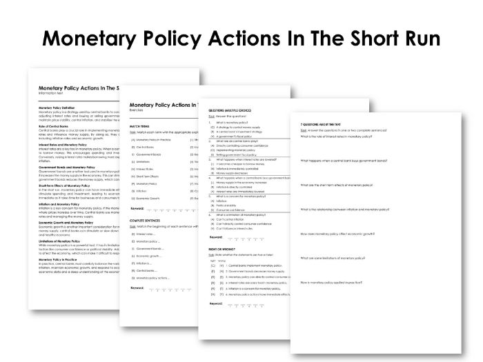Monetary Policy Actions In The Short Run | Teaching Resources