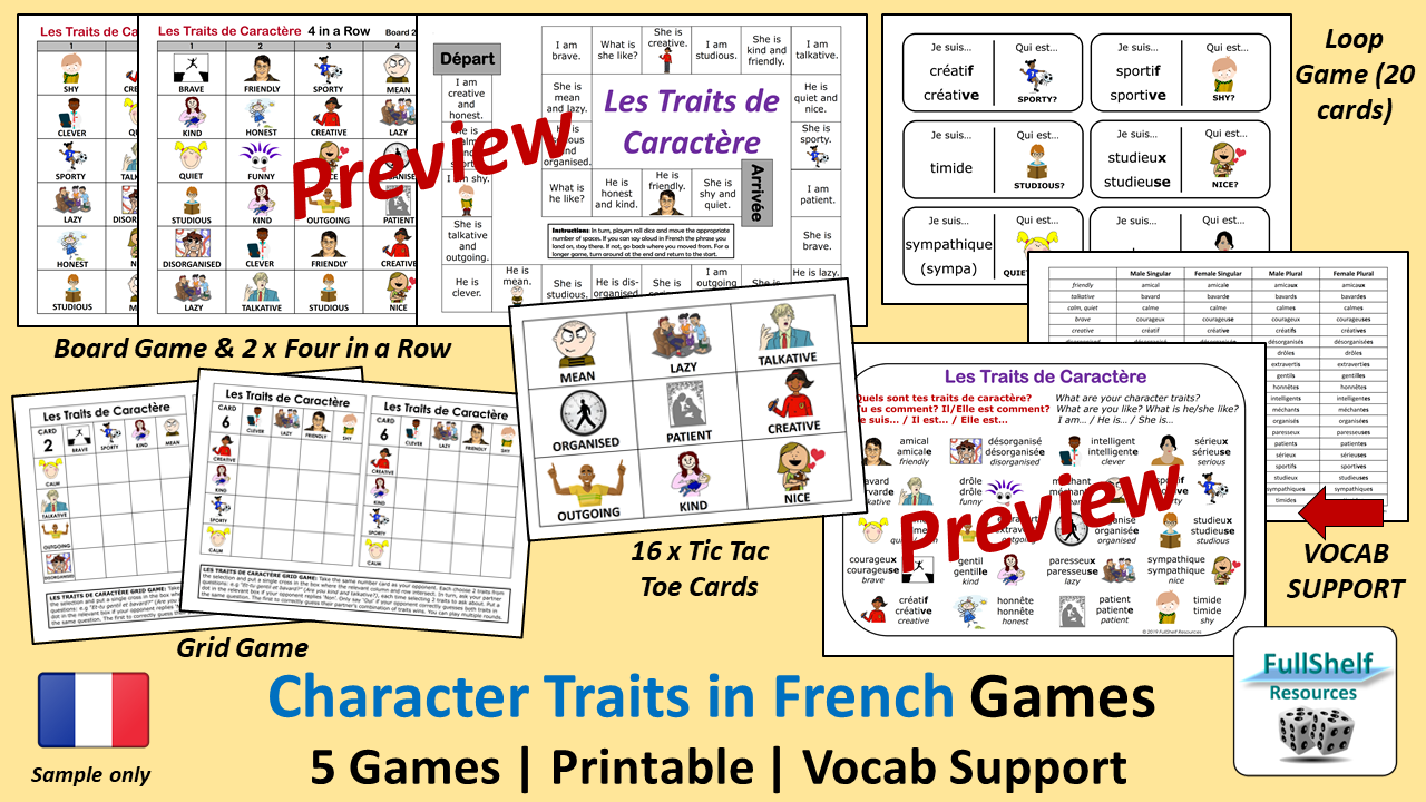 Describing People Character Traits Games | Teaching Resources