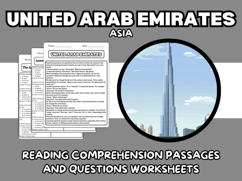 United Arab Emirates - Asia Reading Comprehension Passages & Questions ...