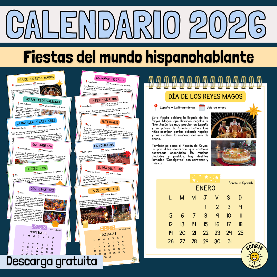 Calendario 2026 Fiestas del mundo hispanohablante Festivals in the ...
