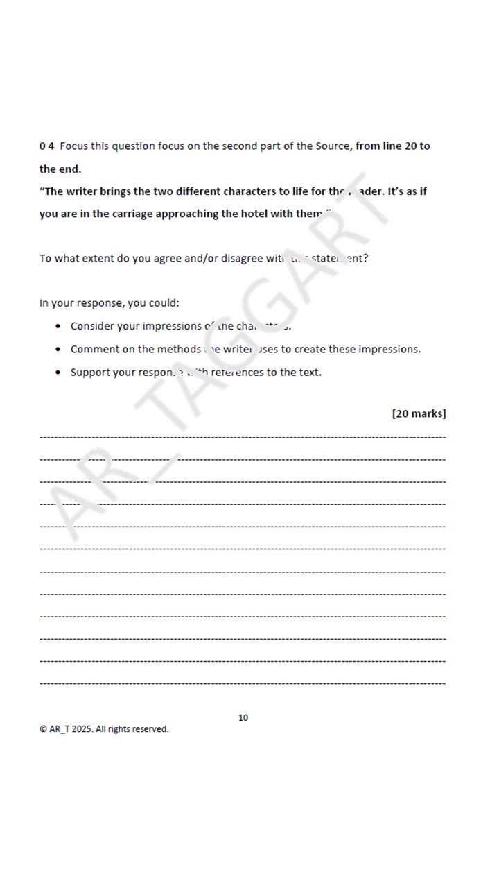 One AQA 2026 English Language Paper 1 Mock | Q5 Tasks (Fit) | Teaching ...
